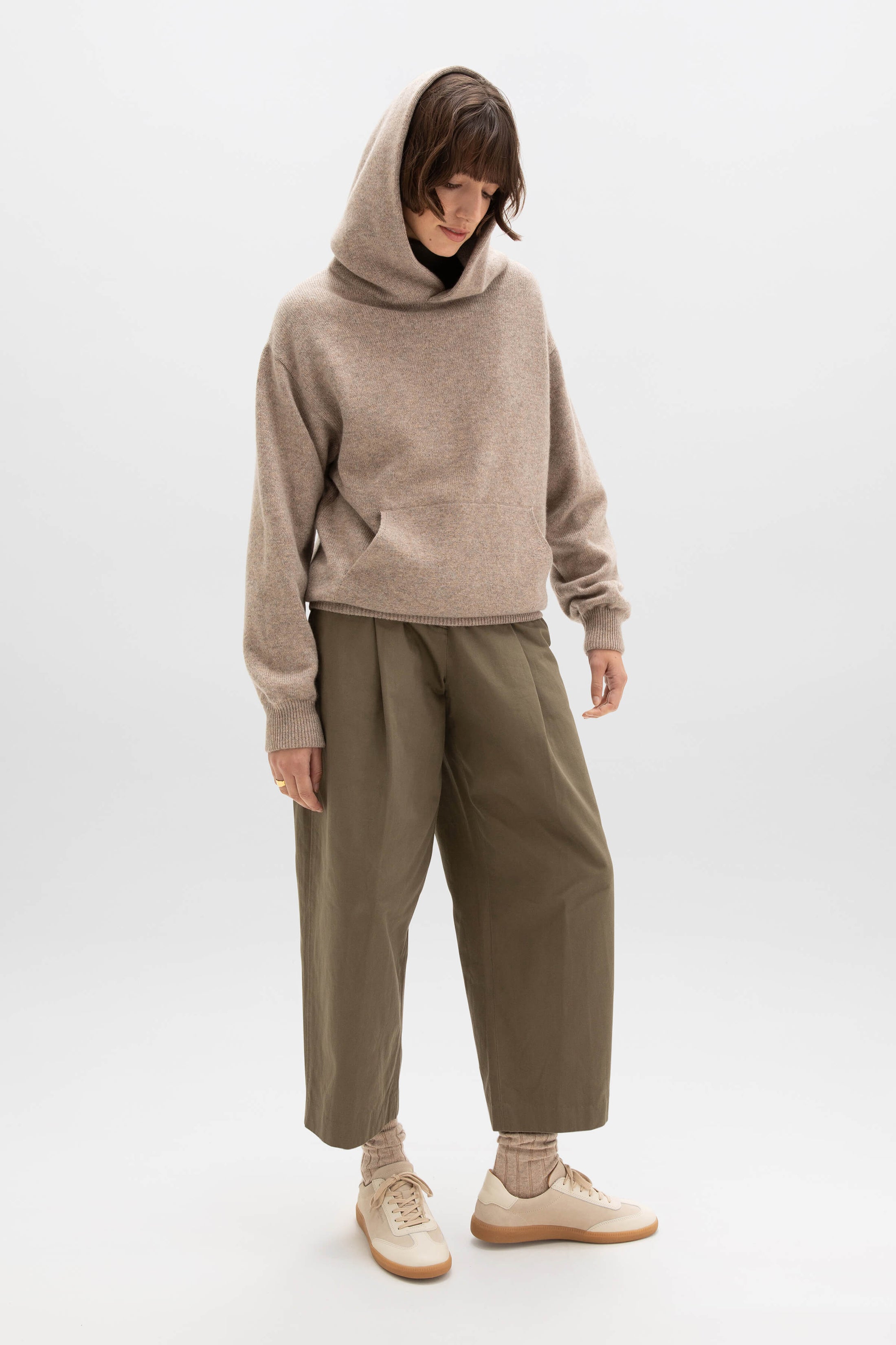 Ash Brown Cashmere Hoodie | Cashmere Loungewear | Johnstons of Elgin