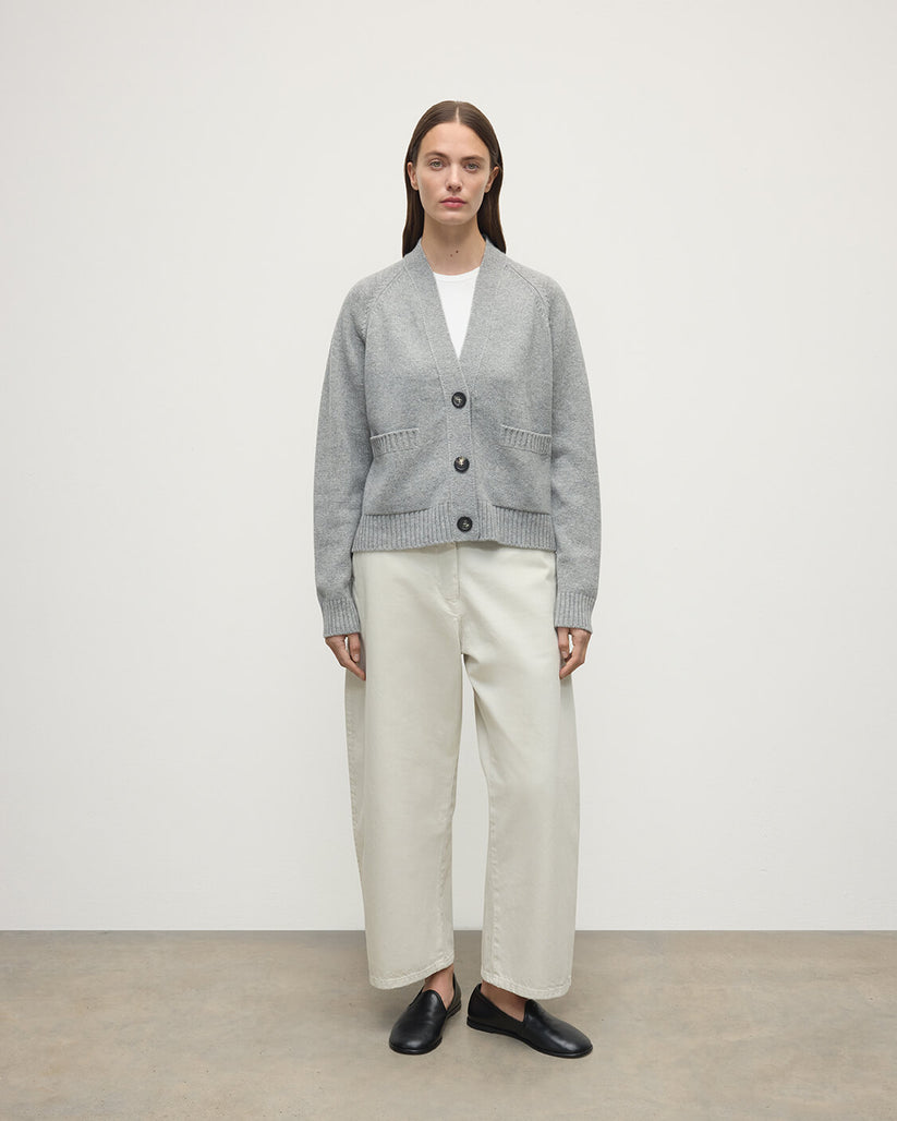 Relaxed Women's Grey Cashmere Cardigan | Women's Cashmere | Johnstons ...