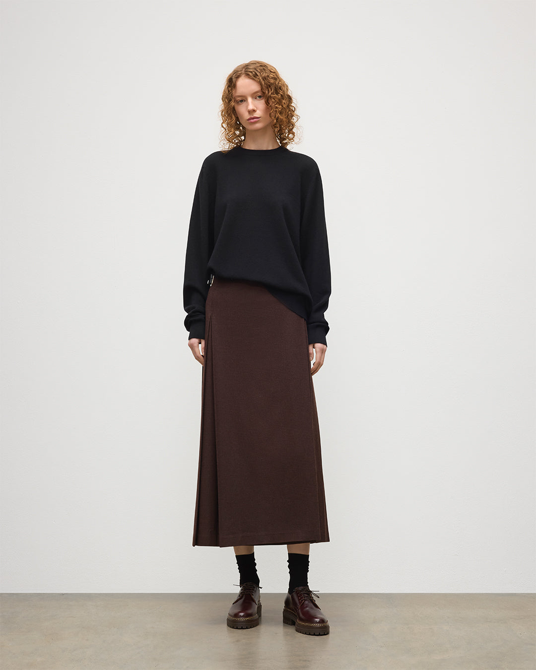 Le Kilt X Johnstons of Elgin Brown Long Kilt | Scottish Luxury Cashmere ...