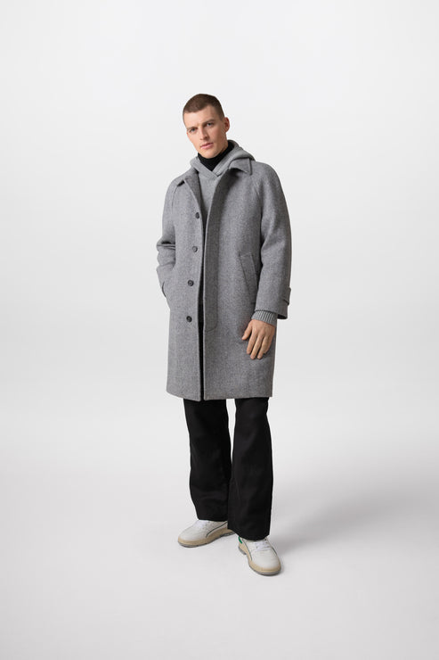 Storm Blue Men's Balmacaan Wool Coat – Johnstons of Elgin