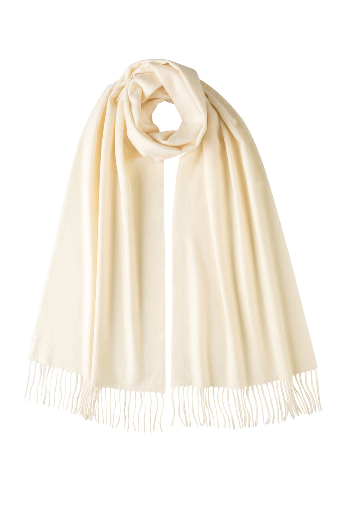 Wide White Cashmere Scarf – Johnstons of Elgin