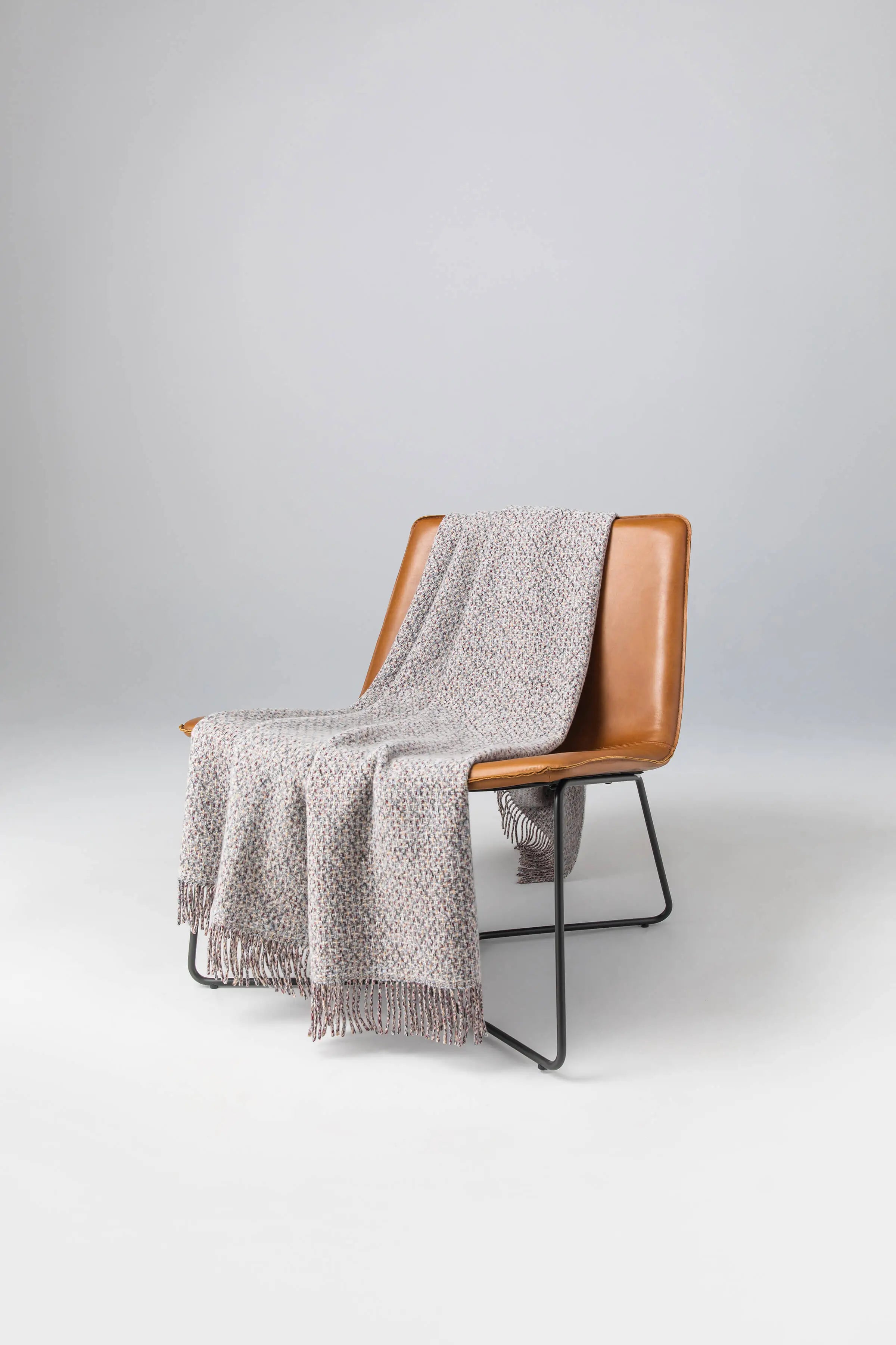 Warm Neutral Tweed Texture Throw | Wool Blankets | Johnstons of Elgin