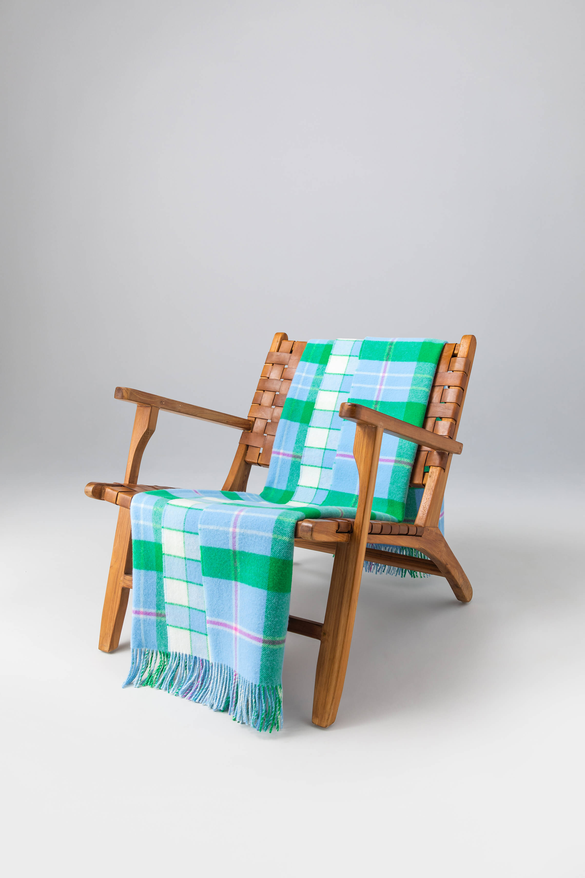 Bordered Block Check Vibrant Double Face Lambswool Throw – Johnstons of ...