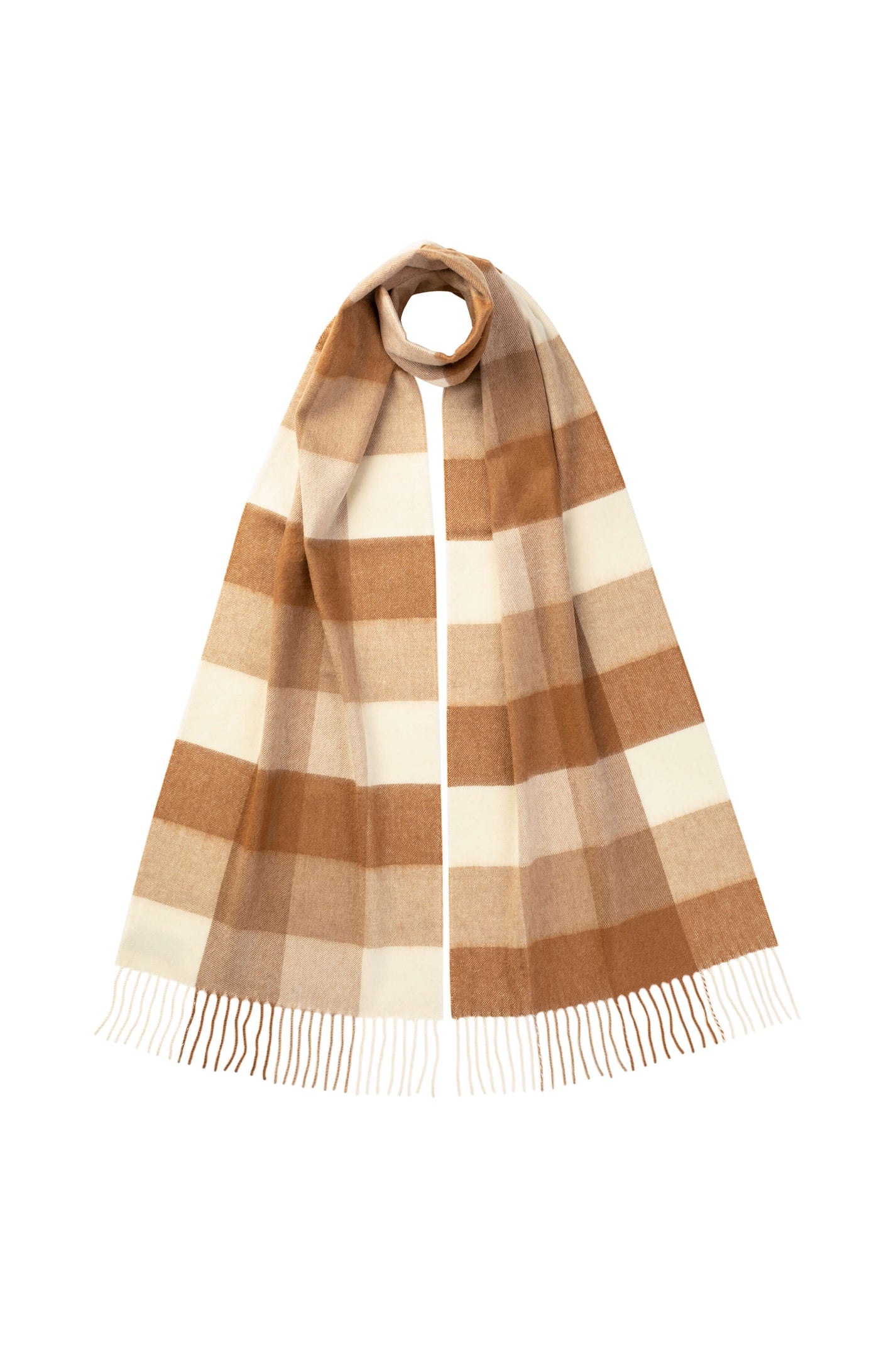 Block Check Cashmere & Vicuña Scarf | Vicuña Accessories | Johnstons of ...
