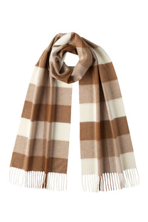 Block Check Cashmere & Vicuña Scarf | Vicuña Accessories | Johnstons of ...