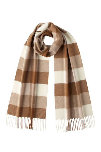 Block Check Cashmere & Vicuña Scarf | Vicuña Accessories | Johnstons of ...